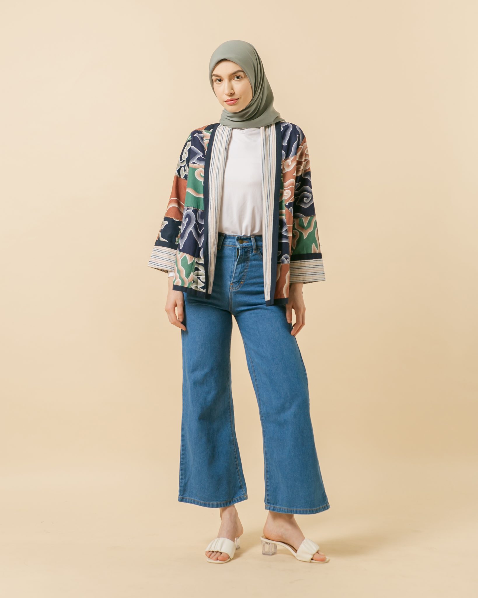 Jual Outer Batik Bolero Perca - Biru