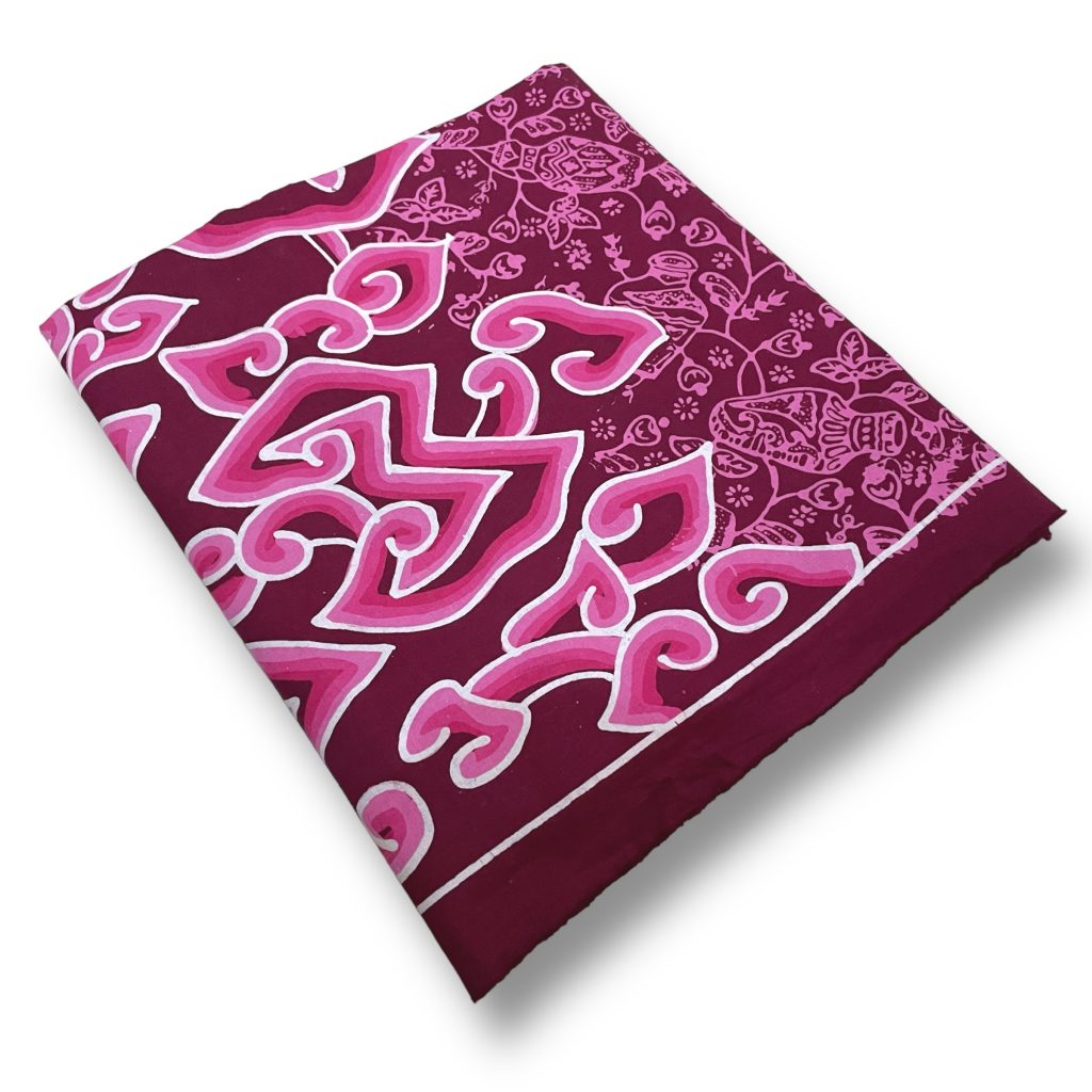 Jual Kain Batik Tulis Warna Maroon Mega Mendung Kombinasi