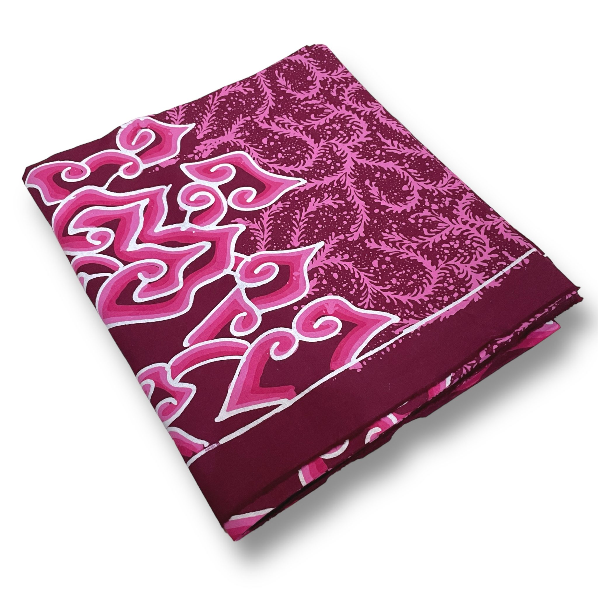 Jual Kain Batik Tulis Warna Maroon Mega Mendung Kombinasi
