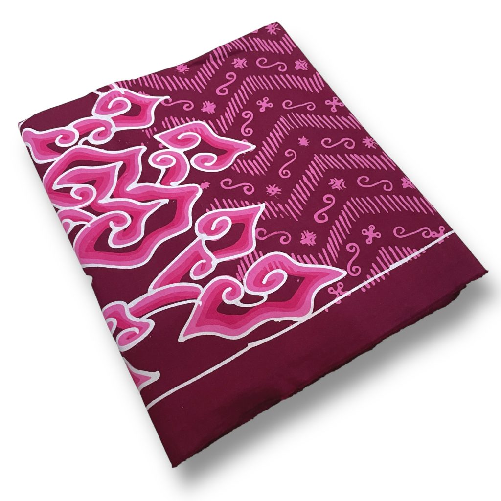 Jual Kain Batik Tulis Warna Maroon Mega Mendung Kombinasi