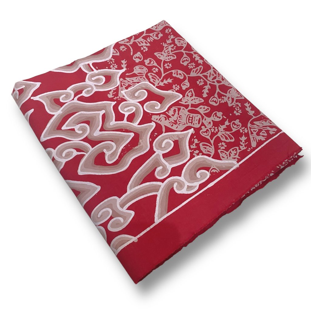 Jual Kain Batik Tulis Warna Merah Mega Mendung Kombinasi | Batik Salma