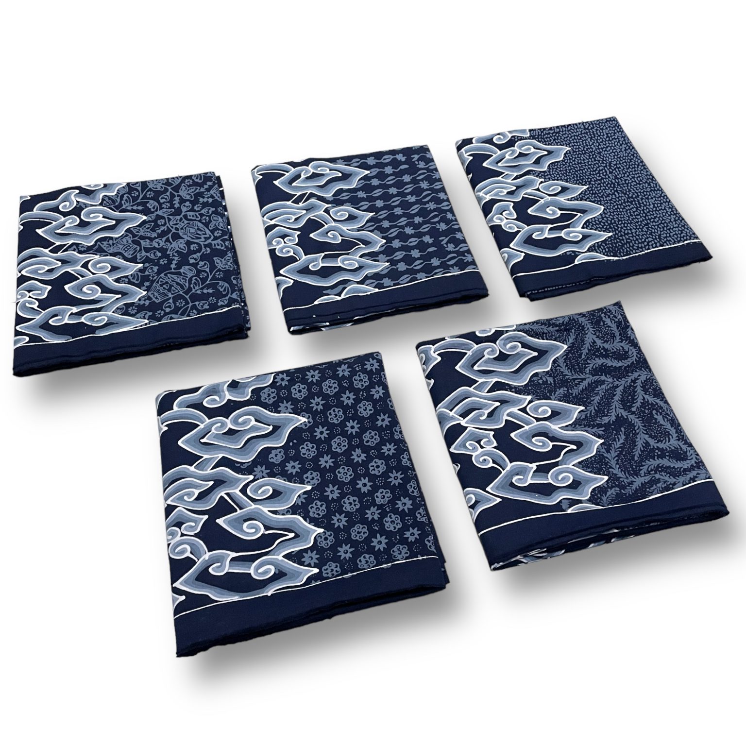 Jual Kain Batik Tulis Warna Navy Mega Mendung Kombinasi