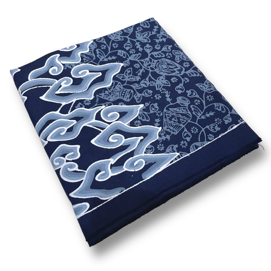 Jual Kain Batik Tulis Warna Navy Mega Mendung Kombinasi